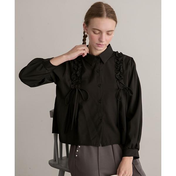 ZOZO問い合わせ番号:98910670ショップ:BONLECILL，ボンルシールブランド:BONLECILL noir，ボンルシールノワール，BONLECILL，ボンルシール商品名:【BONLECILL noir】フリルリボンブラウスカテ...