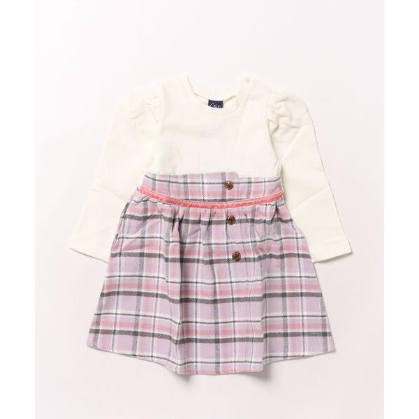 『タイムセール実施中』ZOZO問い合わせ番号:98910735ショップ:こどもの森e-shop，コドモノモリイーショップブランド:Crescent，クレッセント商品名:チェック柄スカート切替ワンピースカテゴリ:ワンピース/ドレス>ワン...