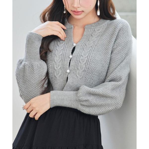 『タイムセール実施中』ZOZO問い合わせ番号:98910915ショップ:SAISON DE PAPILLON，セゾン ド パピヨンブランド:SAISON DE PAPILLON，セゾンドパピヨン商品名:バルキー・ニットショート丈カーディガン...