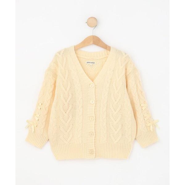 『タイムセール実施中』ZOZO問い合わせ番号:98911144ショップ:SHOO・LA・RUE，シューラルーブランド:SHOO・LA・RUE，シューラルー商品名:【100-150cm】袖レースアップニットカーディガンカテゴリ:トップス&gt...