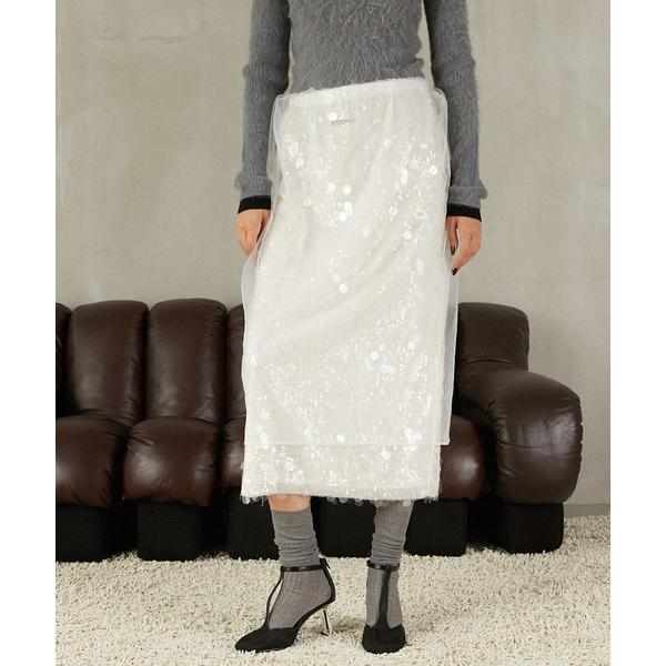 ZOZO問い合わせ番号:98931282ショップ:PRANK PROJECT，プランクプロジェクトブランド:PRANK PROJECT，プランクプロジェクト商品名:チュールラップスパンコールスカート / Tulle wrap sequin ...