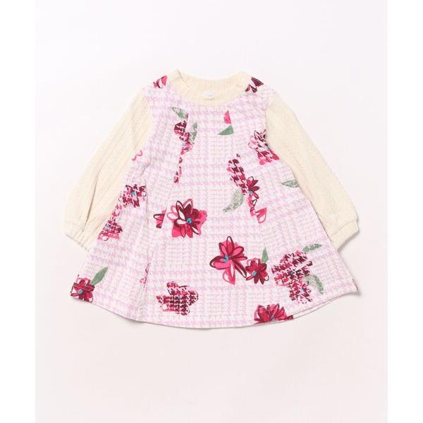 『セール実施中』ZOZO問い合わせ番号:98941974ショップ:HAKKA，ハッカブランド:hakka baby，ハッカベビー商品名:[ベビー]グレンチェックアートスミレプリントミニ裏毛ワンピースカテゴリ:ワンピース/ドレス>ワンピ...