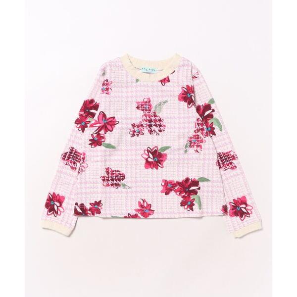 『セール実施中』ZOZO問い合わせ番号:98941993ショップ:HAKKA，ハッカブランド:hakka kids，ハッカキッズ商品名:グレンチェックアートスミレプリントミニ裏毛トレーナーカテゴリ:トップス>スウェットブランド品番:3...