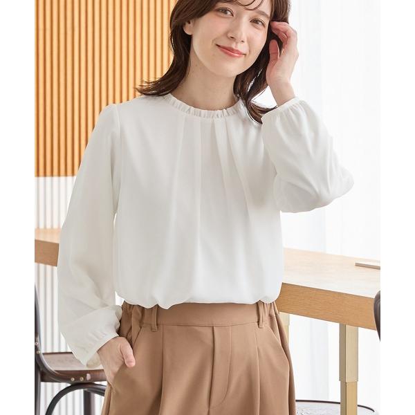 『タイムセール実施中』ZOZO問い合わせ番号:98943379ショップ:Honeys，ハニーズブランド:Honeys，ハニーズ，GLACIER，グラシア商品名:【ハニぽか】あったか裏地衿フリルブラウスカテゴリ:トップス>シャツ/ブラウ...