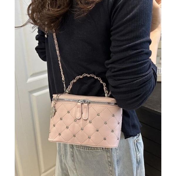 『タイムセール実施中』ZOZO問い合わせ番号:98943465ショップ:Teem Store，チームストアブランド:pyornim，ピョルニム商品名:【2WAY】ローズラインストーンキルティングバニティバッグカテゴリ:財布/小物>ポー...