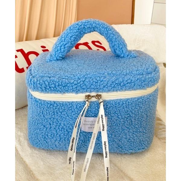 『タイムセール実施中』ZOZO問い合わせ番号:98943476ショップ:Teem Store，チームストアブランド:pyornim，ピョルニム商品名:【25年秋冬新作】【２サイズ】もこもこボア トラベル バニティ コスメ マルチポーチカテゴ...