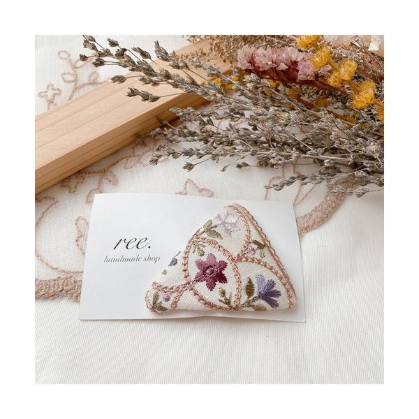 ZOZO問い合わせ番号:98944378ショップ:TONE，トーンブランド:tone，トーン商品名:【ree.】三角パッチンピン(MA)カテゴリ:ヘアアクセサリー>その他ヘアアクセサリーブランド品番:p ０１６素材:インド刺繍リボン原...