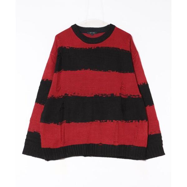 『タイムセール実施中』ZOZO問い合わせ番号:98944630ショップ:８(eight)，エイトブランド:８(eight)，エイト商品名:ダメージボーダークルーネックニットカテゴリ:トップス>ニット/セーターブランド品番:wil020...