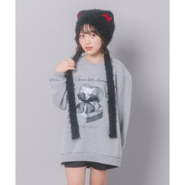 ZOZO問い合わせ番号:98944881ショップ:moredays store，モアデイズ・ストアブランド:URBAN CHERRY，アーバンチェリー商品名:【CHIPIE/シピ】オーバーサイズシアーリボンキャットプリントミニワンピースカテ...