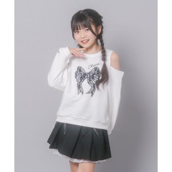 ZOZO問い合わせ番号:98944882ショップ:moredays store，モアデイズ・ストアブランド:URBAN CHERRY，アーバンチェリー商品名:【CHIPIE/シピ】レースリボン刺繍カットショルダートレーナーカテゴリ:トップス...