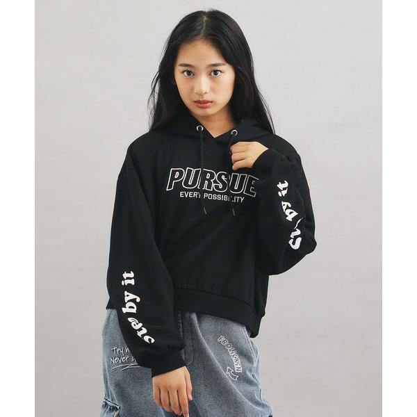 『セール実施中』ZOZO問い合わせ番号:98944994ショップ:PINK-latte，ピンク ラテブランド:PINK-latte，ピンクラテ商品名:袖ロゴプリント短丈パーカーカテゴリ:トップス>パーカーブランド品番:319-1400...