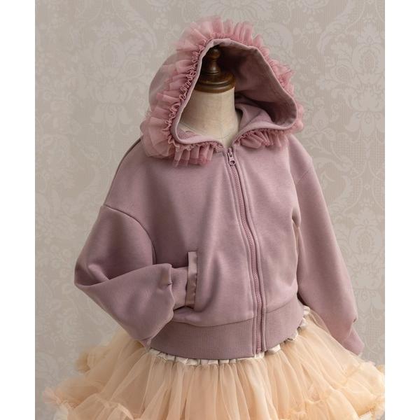 ZOZO問い合わせ番号:98946158ショップ:panpantutu，パンパンチュチュブランド:panpantutu，パンパンチュチュ商品名:チュールラッフルパーカー（100〜130cm）カテゴリ:トップス>パーカーブランド品番:1...