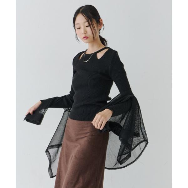 ZOZO問い合わせ番号:98976735ショップ:Auntie Rosa，アンティローザブランド:NUJOH，ヌゾ商品名:Cut-Out Rib Knit Top / カットアウト リブニットトップスカテゴリ:トップス>Tシャツ/カッ...