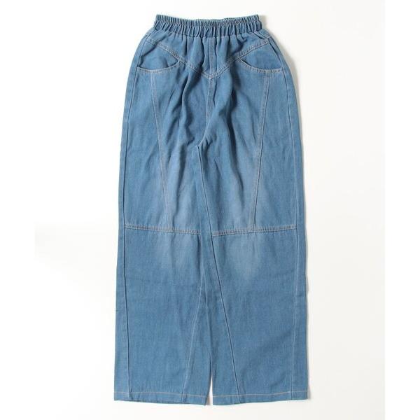 『セール実施中』ZOZO問い合わせ番号:98976851ショップ:300mc，スリーハンドレッドエムシーブランド:FREE STYLISTS，フリー スタイリスト商品名:ウエストゴム　前後切り替えワイドデニムパンツカテゴリ:パンツ>デ...