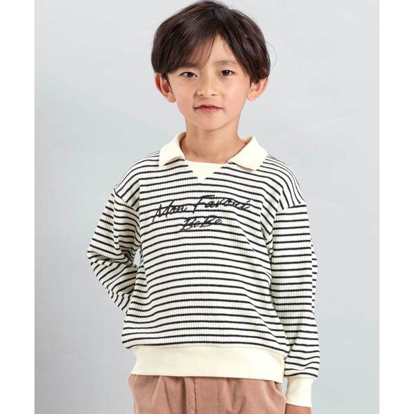『タイムセール実施中』ZOZO問い合わせ番号:98977279ショップ:BEBE ONLINE STORE，ベベ オンラインストアブランド:BeBe，ベベ商品名:【お揃い】ボーダーリブZIPカラー長袖プルオーバー(90~160cm)カテゴリ...