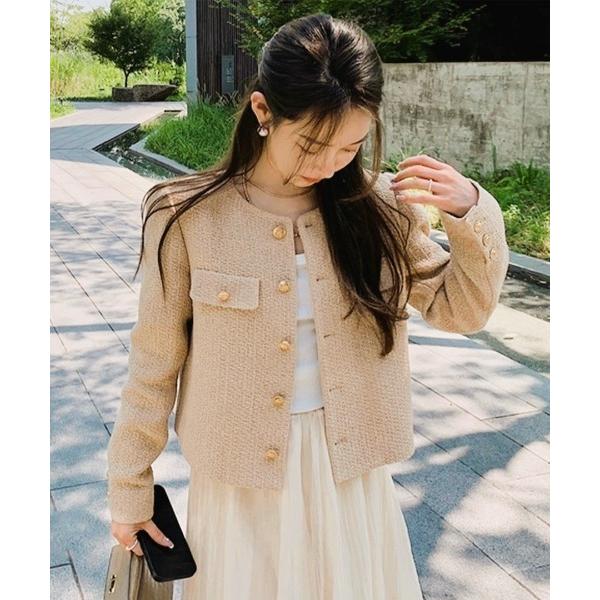 『セール実施中』ZOZO問い合わせ番号:98978340ショップ:PATRIOT TAXI，パトリオットタクシーブランド:shameless，シェイムレス商品名:ノーカラーツイード調ジャケットカテゴリ:ジャケット/アウター>ノーカラー...