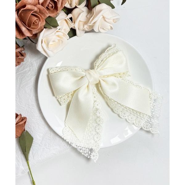 『セール実施中』ZOZO問い合わせ番号:98978559ショップ:Mayree，メイリーブランド:Mayree，メイリー商品名:【urge select】リボン×レース レトロガーリー バレッタカテゴリ:ヘアアクセサリー>バレッタ/ヘ...