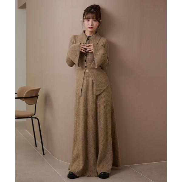 ZOZO問い合わせ番号:98979748ショップ:LAULEN，ローレンブランド:LAULEN，ローレン商品名:front slit collared button knit set up /フロントスリットボタン襟付きニットセットアップカ...