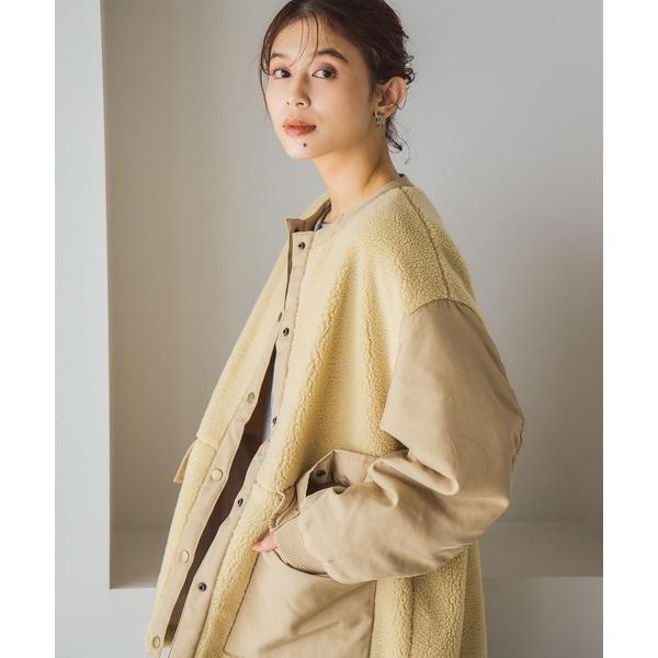 『セール実施中』ZOZO問い合わせ番号:98980162ショップ:studio CLIP，スタディオクリップブランド:studio CLIP，スタディオクリップ商品名:ノーカラー切り替えボアブルゾンカテゴリ:ジャケット/アウター>その...