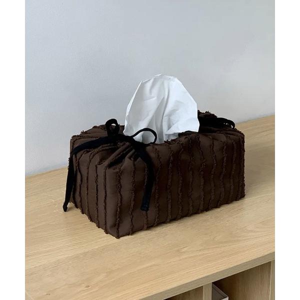 ZOZO問い合わせ番号:98980624ショップ:Port，ポートブランド:Sowel.，ソエル，Port，ポート商品名:【 Sowel. / ソエル 】 フリンジ ライン リボン ティッシュケース #カテゴリ:インテリア>収納グッズ...