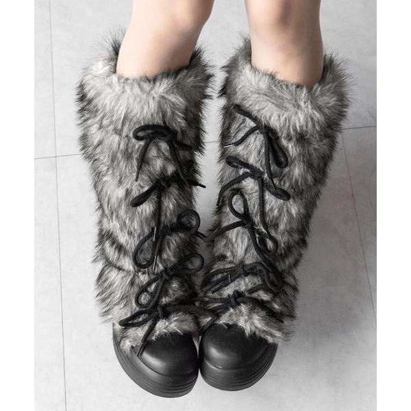 『セール実施中』ZOZO問い合わせ番号:98981671ショップ:me+em select，ミームセレクトブランド:me+em select，ミームセレクト商品名:【 ２color 】ボリュームフェイクファーレースアップロングブーツ ／ v...