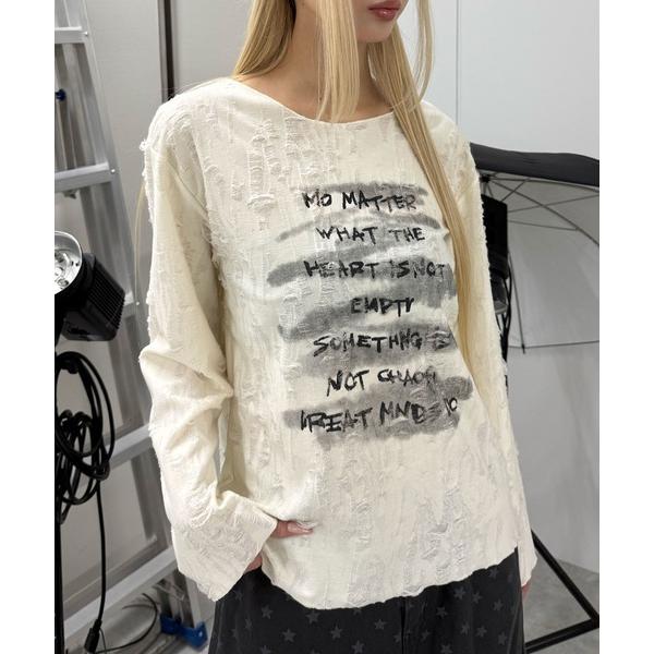 『セール実施中』ZOZO問い合わせ番号:99012456ショップ:WEGO，ウィゴーブランド:Figments，フィグメンツ，WEGO，ウィゴー商品名:ERASEロゴダメージＴカテゴリ:トップス>ニット/セーターブランド品番:FG25...