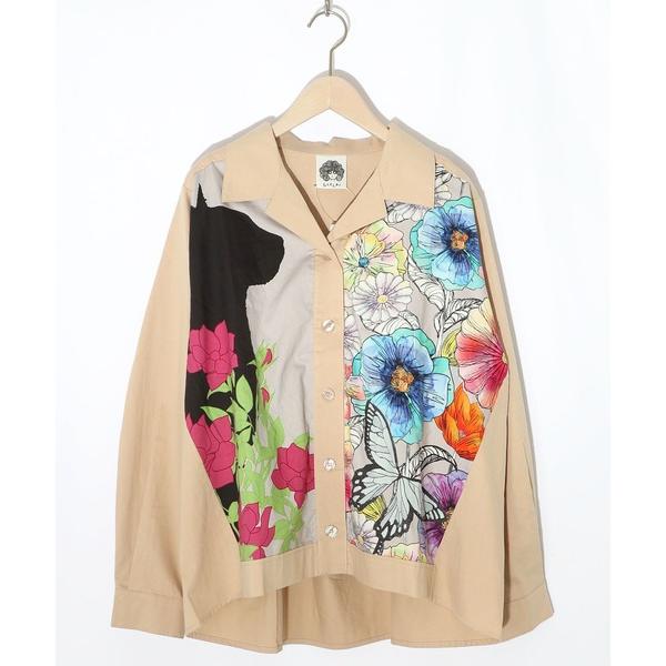 『セール実施中』ZOZO問い合わせ番号:99013867ショップ:ScoLar，スカラーブランド:ScoLar，スカラー商品名:153649：ネコ花柄切替シャツカテゴリ:トップス>シャツ/ブラウスブランド品番:153649素材:綿10...