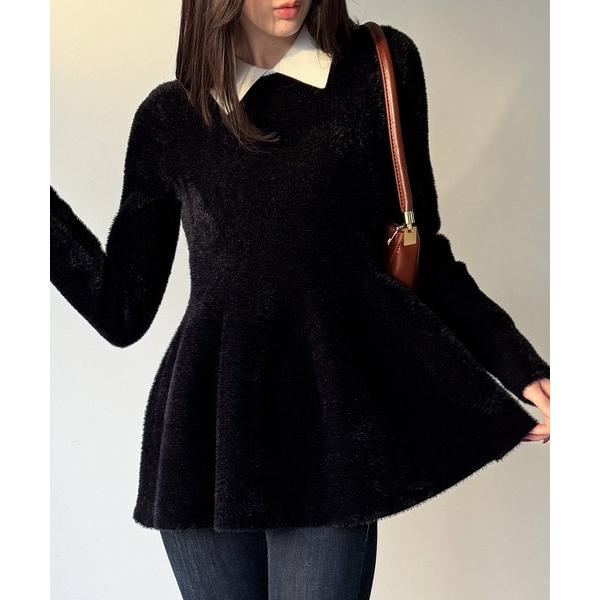 『タイムセール実施中』ZOZO問い合わせ番号:99014466ショップ:JUNOAH，ジュノアブランド:JUNOAH，ジュノア商品名:シャギーペプラムニットトップスカテゴリ:トップス>ニット/セーターブランド品番:fram0717k-...