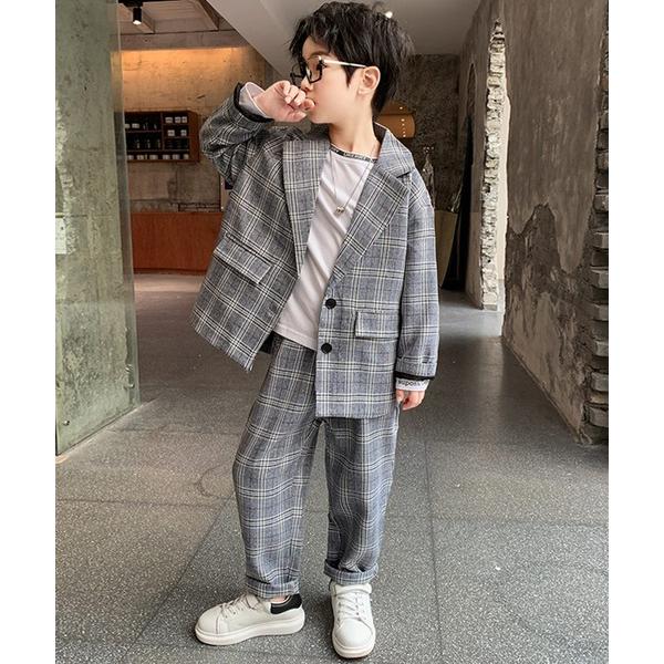 『タイムセール実施中』ZOZO問い合わせ番号:99017017ショップ:TeddyShop，テディショップブランド:DAY CLOSET，デイ クローゼット商品名:キッズスーツ 長袖クラシカルチェック柄ジャケット+ボトムス 上下2点セット［...