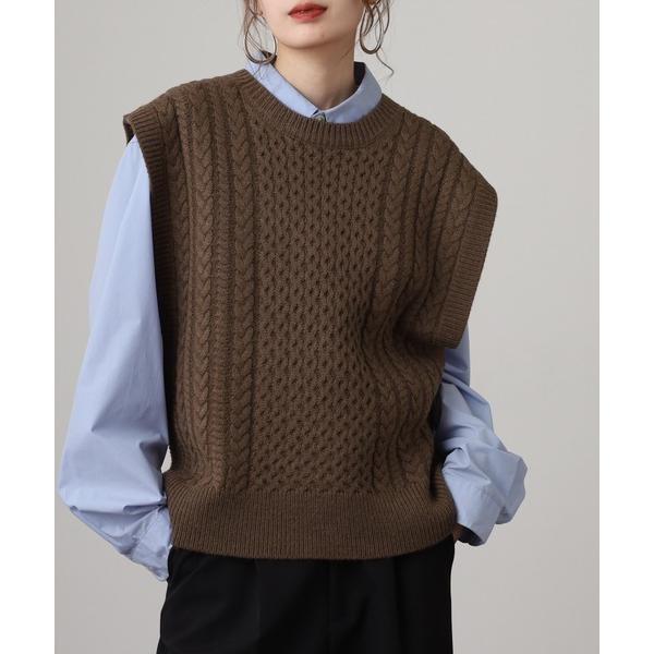 『タイムセール実施中』ZOZO問い合わせ番号:99017919ショップ:FUNALIVE，ファンアライブブランド:OMNES，オムネス，FUNALIVE，ファンアライブ商品名:アクリルウール ケーブルニットベストカテゴリ:トップス>ベ...