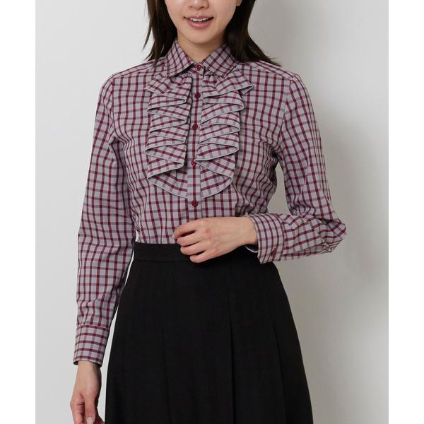 『タイムセール実施中』ZOZO問い合わせ番号:99048950ショップ:NARACAMICIE，ナラカミーチェブランド:NARACAMICIE，ナラカミーチェ商品名:【NARACAMICIE】チェックフリル長袖シャツカテゴリ:トップス&gt...