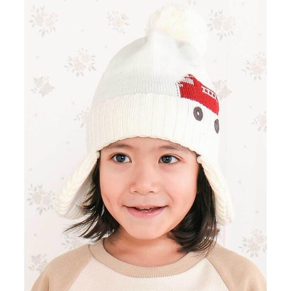 『セール実施中』ZOZO問い合わせ番号:99049253ショップ:BEBE ONLINE STORE，ベベ オンラインストアブランド:SLAP SLIP，スラップスリップ商品名:消防車恐竜耳当て付きニット帽(48~55cm)カテゴリ:帽子&...