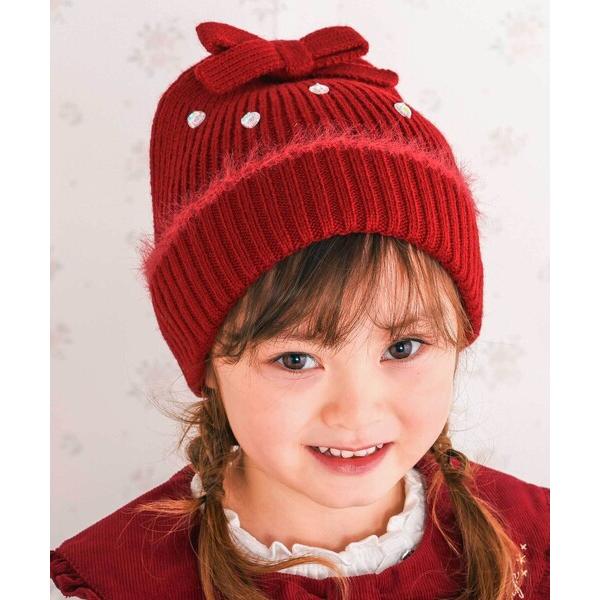 『タイムセール実施中』ZOZO問い合わせ番号:99049254ショップ:BEBE ONLINE STORE，ベベ オンラインストアブランド:SLAP SLIP，スラップスリップ商品名:ハートビジューリボンニット帽(48~55cm)カテゴリ:...