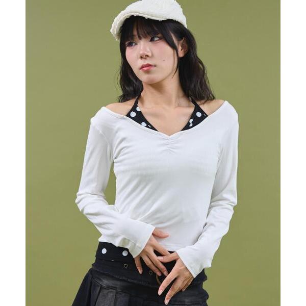 『セール実施中』ZOZO問い合わせ番号:99080797ショップ:WEGO，ウィゴーブランド:DISPARK，ディスパーク，WEGO，ウィゴー商品名:DISPARK/ドッドレイヤードトップスカテゴリ:トップス>Tシャツ/カットソーブラ...