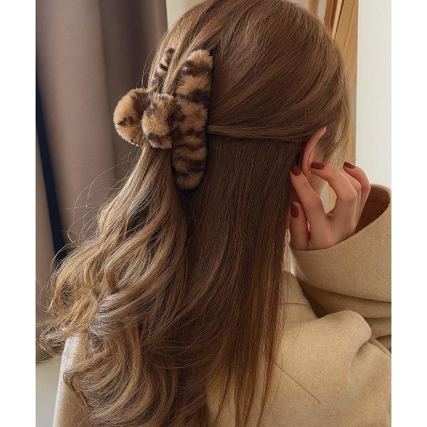 『タイムセール実施中』ZOZO問い合わせ番号:99081153ショップ:VIBGYOR，ヴィブジョーブランド:VIBGYOR，ヴィブジョー商品名:【IZU】 ふわもこレオパードヘアクリップカテゴリ:ヘアアクセサリー>バレッタ/ヘアクリ...