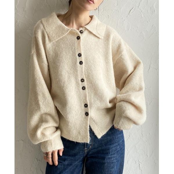 『セール実施中』ZOZO問い合わせ番号:99111459ショップ:wears，ウェアーズブランド:She's Closet，シーズクローゼット商品名:長袖ボリュームスリーブ襟付きボタンポロニットカーディガンカテゴリ:トップス>カーディ...