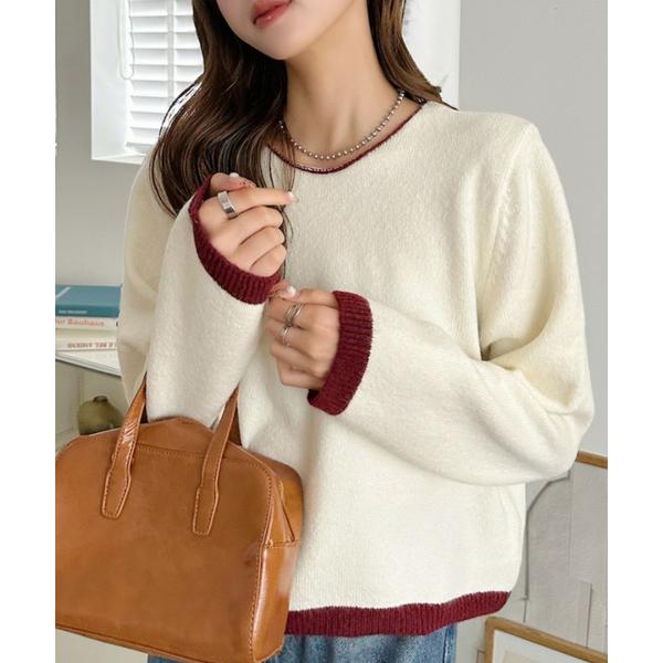 『タイムセール実施中』ZOZO問い合わせ番号:99112703ショップ:Ada.，エイダブランド:Ada.，エイダ商品名:バイカラー パイピング クルーネック ニットカテゴリ:トップス>ニット/セーターブランド品番:ada2783素材...