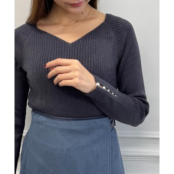 ZOZO問い合わせ番号:99112978ショップ:12Twelve Agenda，トゥエルブ アジェンダブランド:12Twelve Agenda，トゥエルブ　アジェンダ商品名:ハートネック袖口アソートパールリブニットプルオーバーカテゴリ:ト...