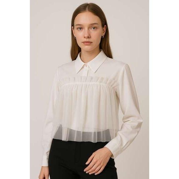 『タイムセール実施中』ZOZO問い合わせ番号:99113794ショップ:Bonjour Sagan，ボンジュールサガンブランド:I.O.E，アイオイ商品名:レイヤードチュール オフショルダートップスカテゴリ:トップス>その他トップスブ...