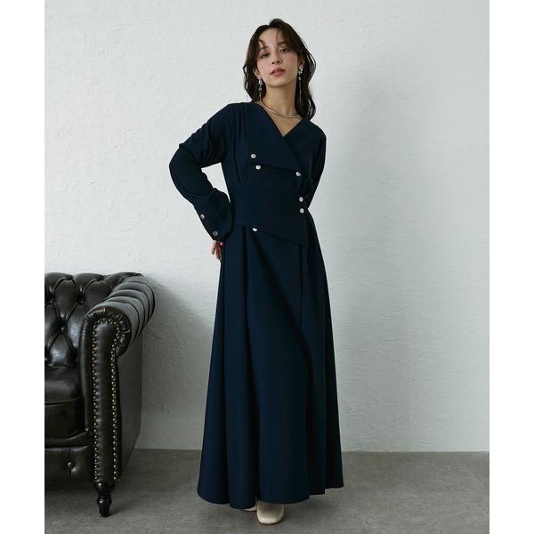 ZOZO問い合わせ番号:99113832ショップ:MONO-MART，モノマートブランド:Elishe，エリシェ商品名:アシメボタンフレアワンピースカテゴリ:ワンピース/ドレス>ワンピースブランド品番:ELIop649素材:表地: ポ...