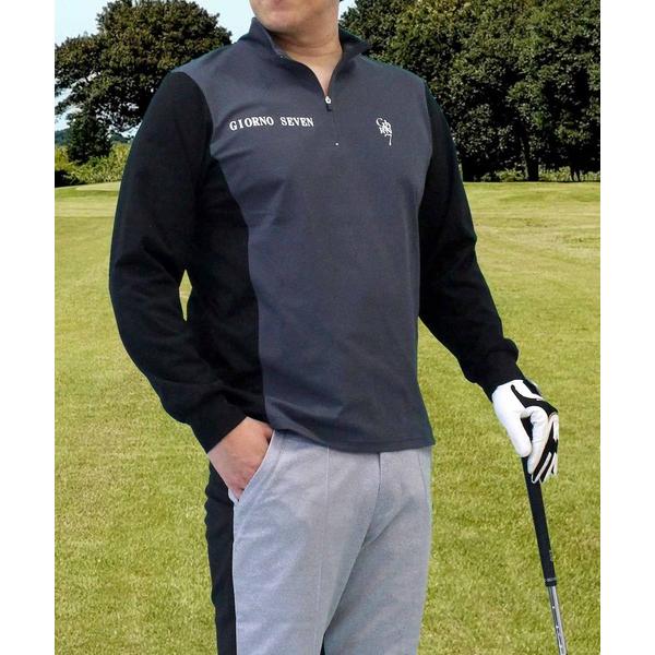 『タイムセール実施中』ZOZO問い合わせ番号:99114129ショップ:TopIsm，トップイズムブランド:GIORNO SEVEN，ジョルノセブン，TopIsm，トップイズム商品名:ハーフジップポロシャツ ゴルフウェア 長袖 切替 トップ...