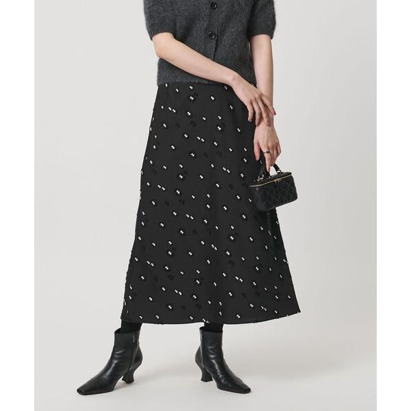 ZOZO問い合わせ番号:99145743ショップ:UNITED ARROWS，ユナイテッドアローズブランド:UNITED ARROWS，ユナイテッドアローズ商品名:サテン フラワー ジャガード ロングスカート ブラックカテゴリ:スカート&g...