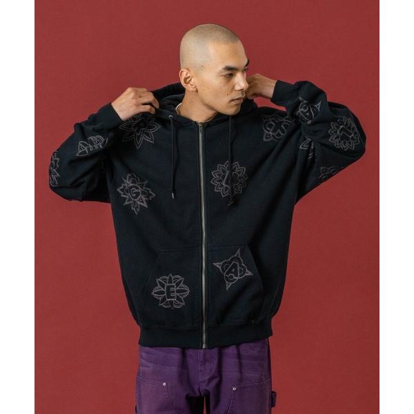 『タイムセール実施中』ZOZO問い合わせ番号:99178733ショップ:XLARGE，エクストララージブランド:XLARGE，エクストララージ商品名:ALLOVER EMBROIDERY ZIP UP HOODED SWEATSHIRTカテ...