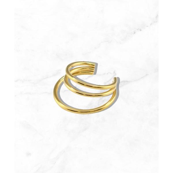 『タイムセール実施中』ZOZO問い合わせ番号:99180419ショップ:Newport，ニューポートブランド:Newport，ニューポート商品名:ステンレス製 3連ラインイヤーカフ ゴールドカテゴリ:アクセサリー>イヤーカフブランド品...