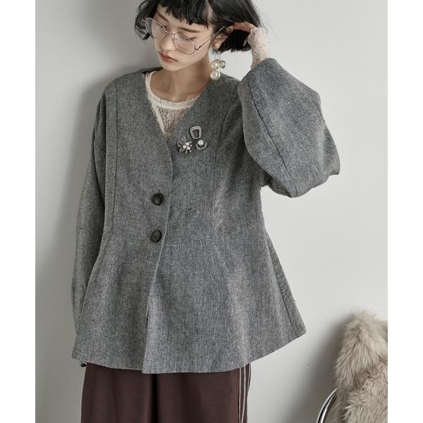 ZOZO問い合わせ番号:99209697ショップ:Auntie Rosa，アンティローザブランド:THE YOn，ザヨン商品名:ノーカラーペプラムツイードジャケットカテゴリ:ジャケット/アウター>ノーカラージャケットブランド品番:TY...