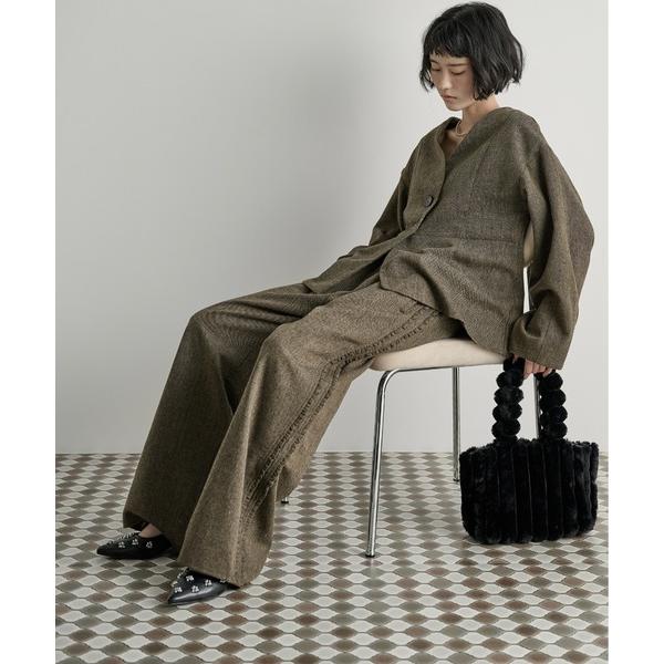 ZOZO問い合わせ番号:99212593ショップ:Auntie Rosa，アンティローザブランド:THE YOn，ザヨン商品名:フリルラインツイードパンツカテゴリ:パンツ>その他パンツブランド品番:TY00000325素材:表地:ポリ...