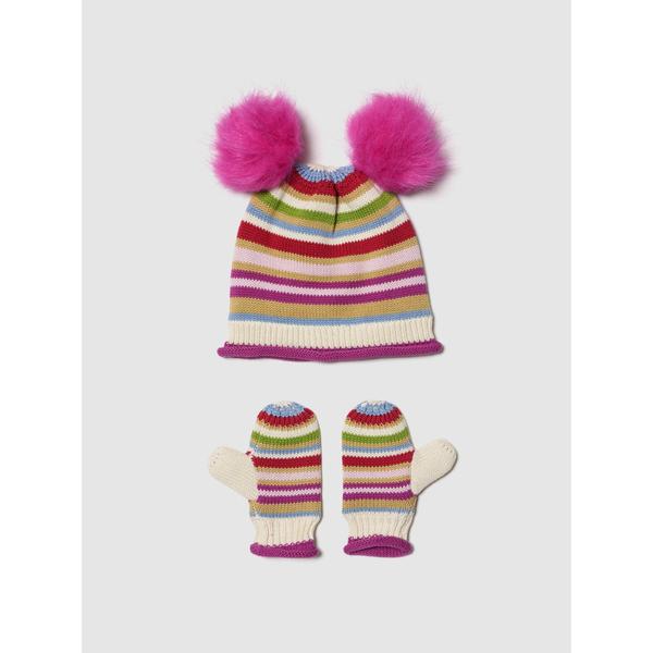 『セール実施中』ZOZO問い合わせ番号:99212888ショップ:GAP，ギャップブランド:GAP，ギャップ商品名:ポンポン ビーニー＆ミトンセット (幼児・ベビー)カテゴリ:帽子>ニットキャップ/ビーニーブランド品番:843744素...