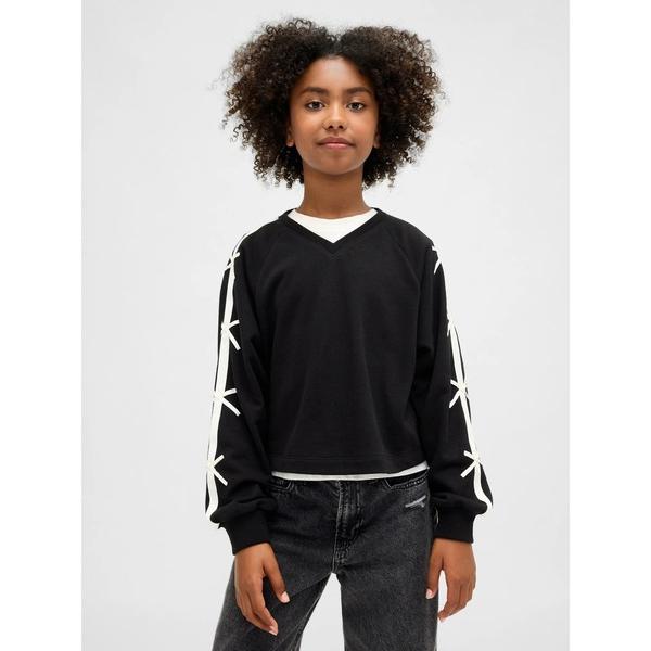 『セール実施中』ZOZO問い合わせ番号:99212964ショップ:GAP，ギャップブランド:GAP，ギャップ商品名:ヴィンテージソフト Vネック リボンスウェットシャツ (キッズ)カテゴリ:トップス>スウェットブランド品番:84844...
