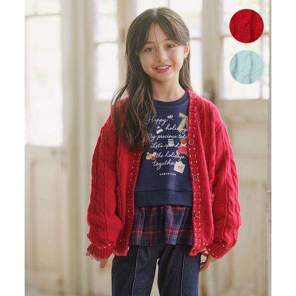 ZOZO問い合わせ番号:99213778ショップ:組曲，クミキョクブランド:組曲，クミキョク商品名:【S-Lサイズ】 ケーブルニットカーディガンカテゴリ:トップス>ニット/セーターブランド品番:KRKGGW0205素材:レッド/サック...