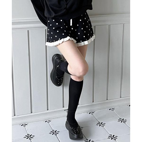 ZOZO問い合わせ番号:99214127ショップ:by muni:r，バイ ムニールブランド:by muni:r，バイ ムニール商品名:【 お気に入り登録数3，000突破・着用動画あり! 】ドットフリルニットパンツカテゴリ:パンツ>そ...